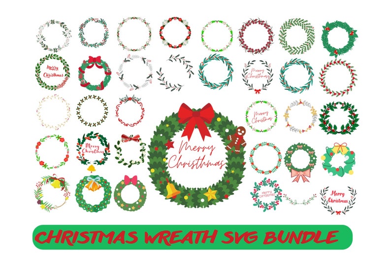 Christmas Wreath Svg Bundle, Floral Letters, Wreath Svg, Christmas 2022 ...