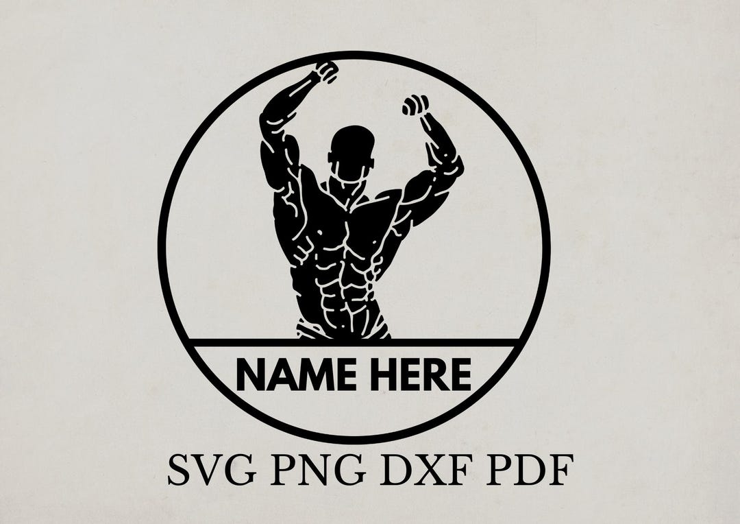 Bodybuilding Svg, Sport Template, Body Building Stencil, Custom Svg ...