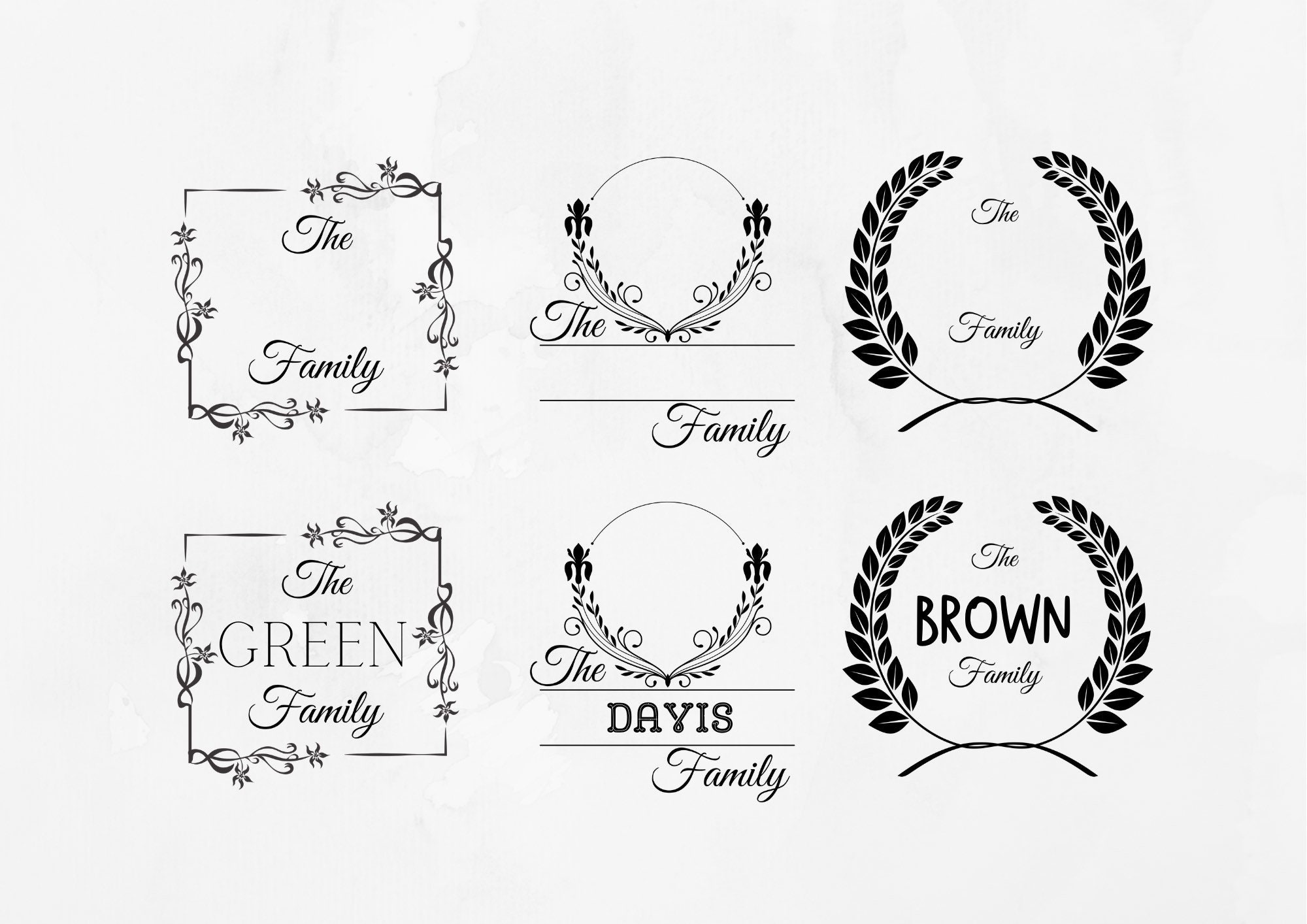 Family Name Svg, Family Monogram Svg, Family Frame Bundle, Family Name ...