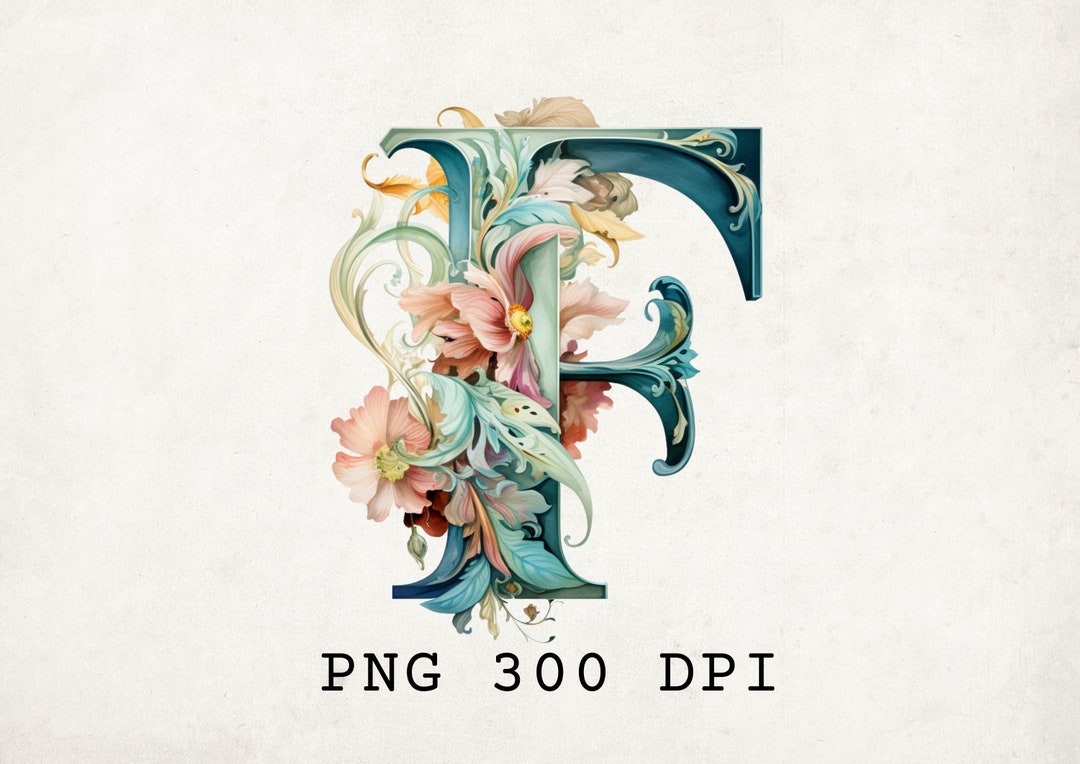 F Monogram Png, Letter F Digital, Monogram Wall Print, Initial F ...