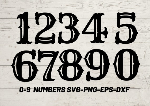 Monogram Number Svg Numbers 0-9 Set All Numbers Design - Etsy