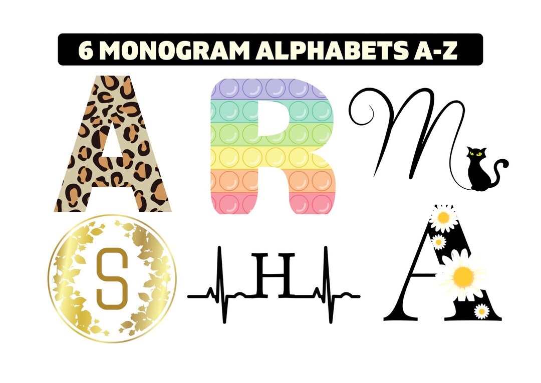 Letter Svg Initial Svg Alphabet Svg Bundle Monogram Svg - Etsy