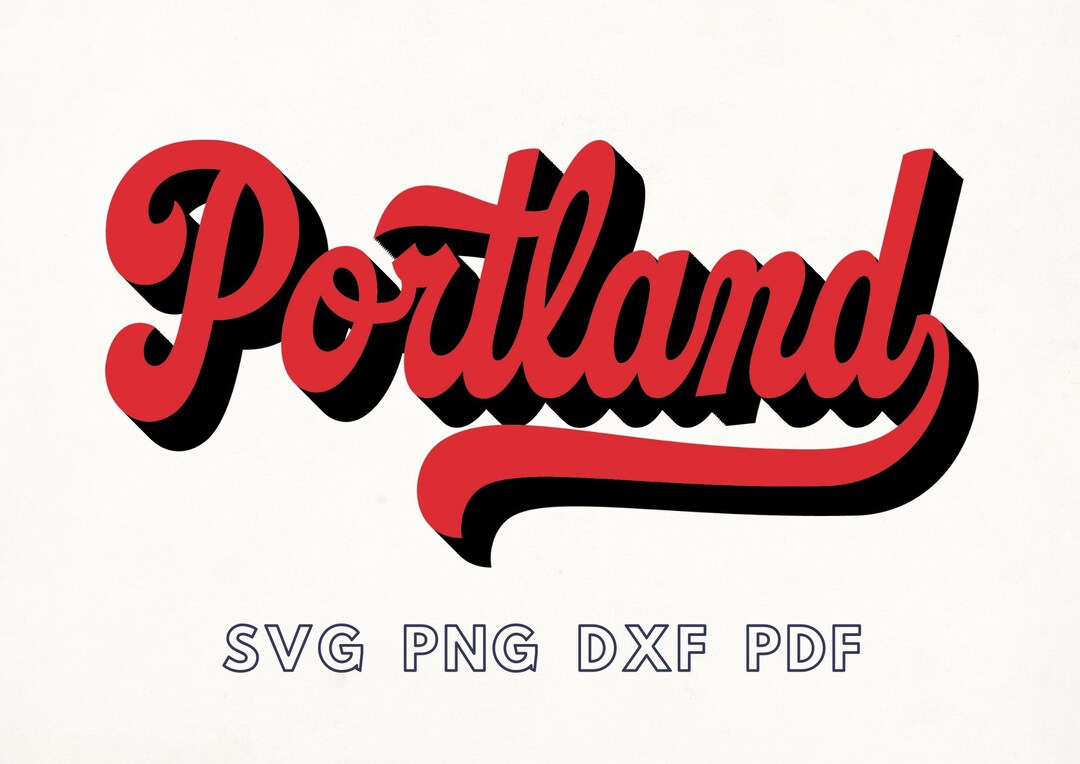 Portland Svg, Retro Font Svg, Portland Template, Portland Stencil ...