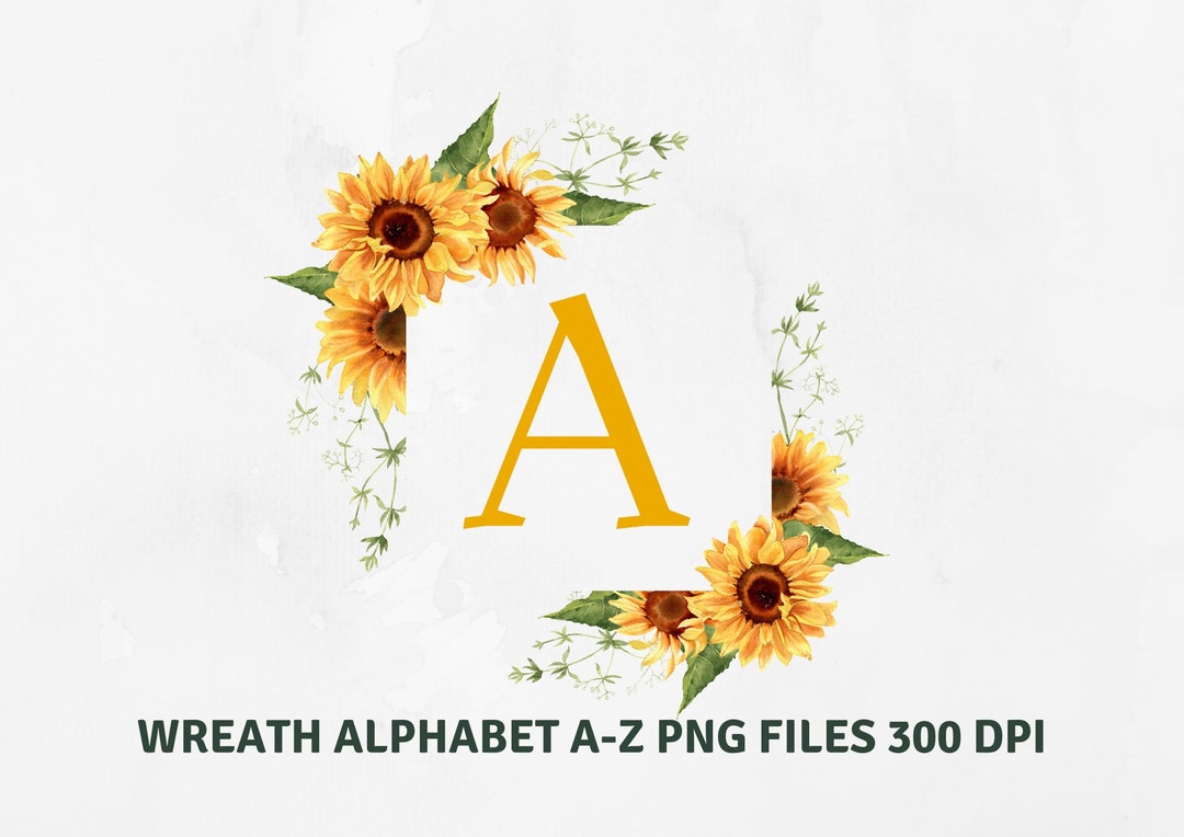 Daisy Monogram, Wreath Png, Floral Letters, Wreath Monogram Png ...