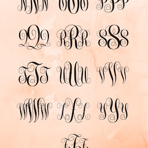 Script Font Monogram Svg, Monogram Alphabet Svg, Fancy Fonts Svg - Etsy