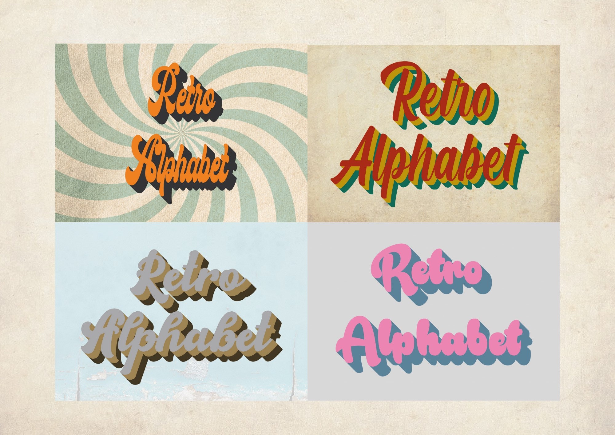 Retro Font SVG Bundle Vintage Font Svg Monogram Svg Retro - Etsy