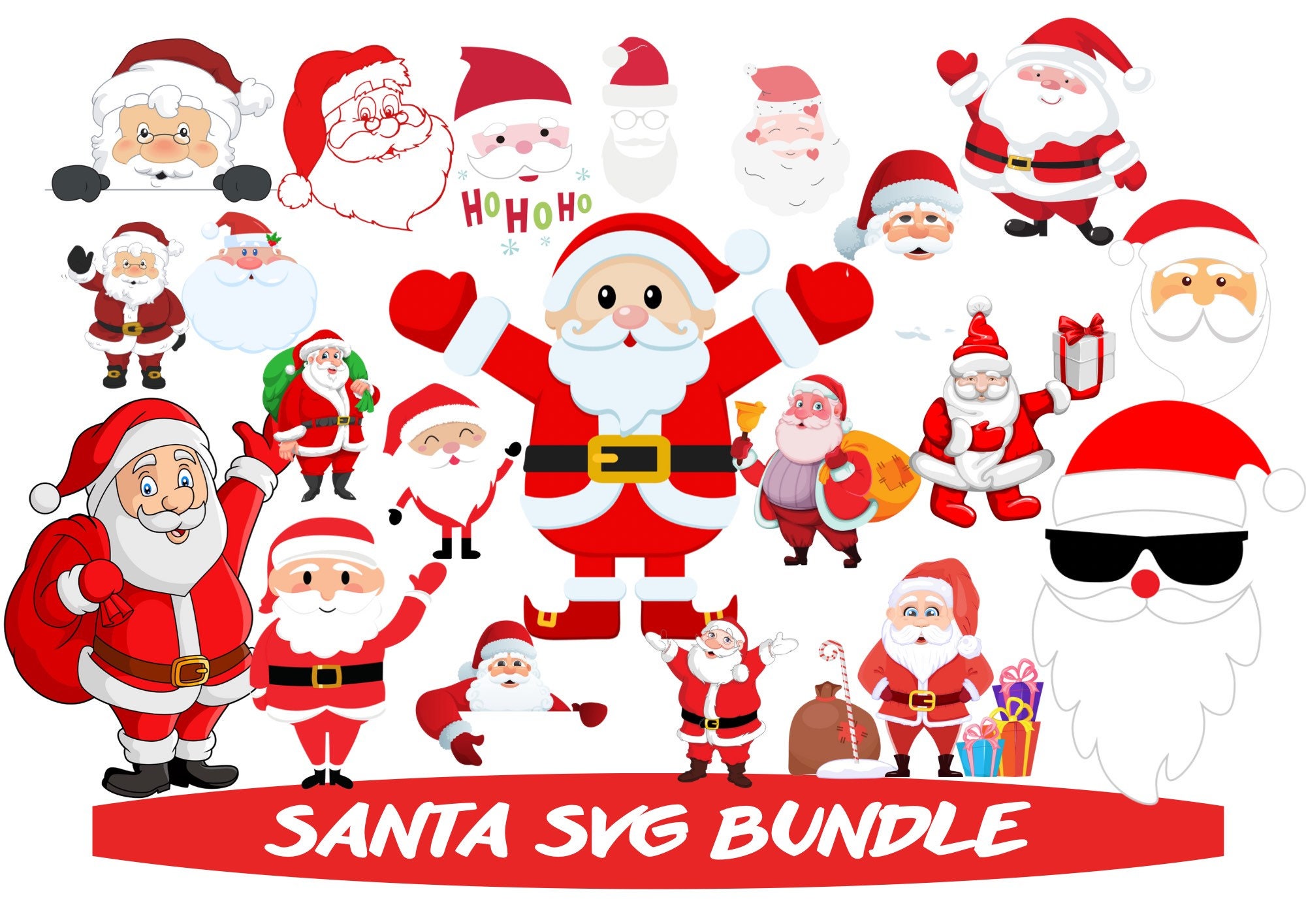 Santa Svg Bundle Christmas Svg Funny Santa Svg Santa - Etsy