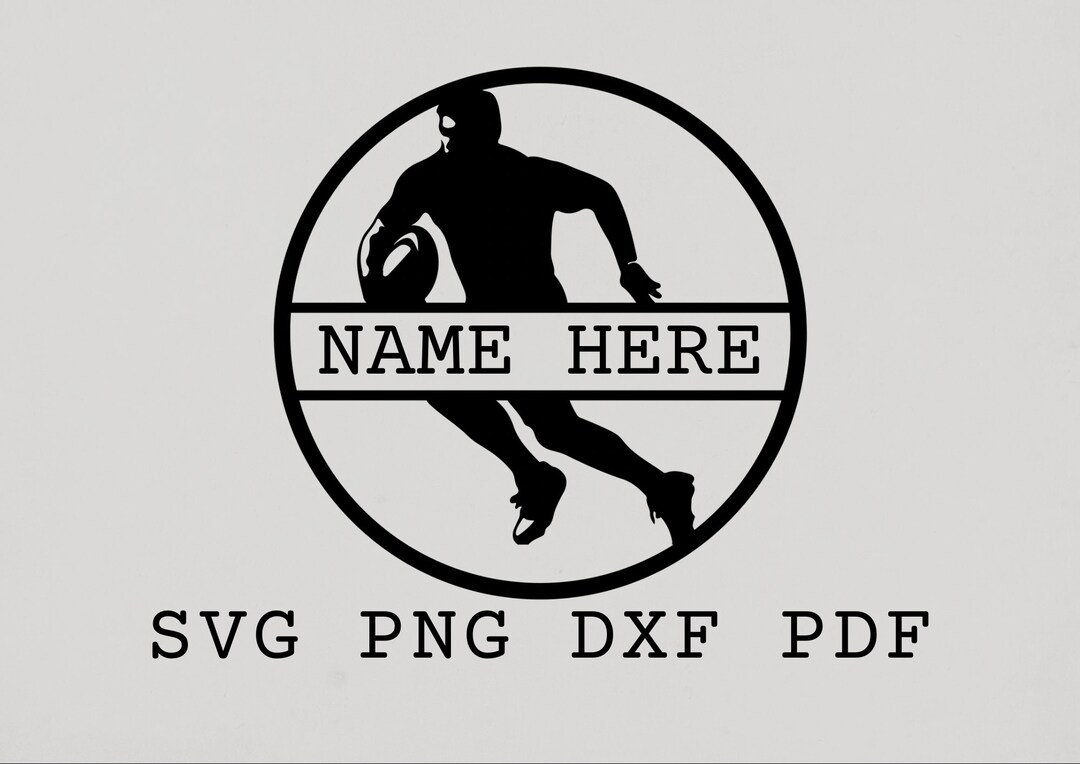 Split Rugby Svg, Rugby Wall Art, Rugby Template, Personalized Rugby ...