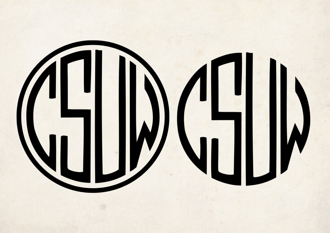 4 Letter Monogram Svg, Circle Monogram Set, Wedding Monogram, Initial ...