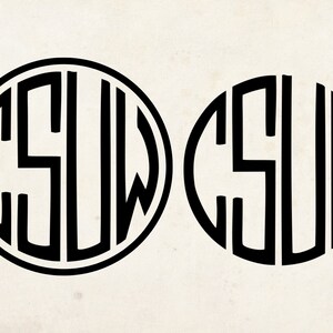 4 Letter Monogram Svg, Circle Monogram Set, Wedding Monogram, Initial ...