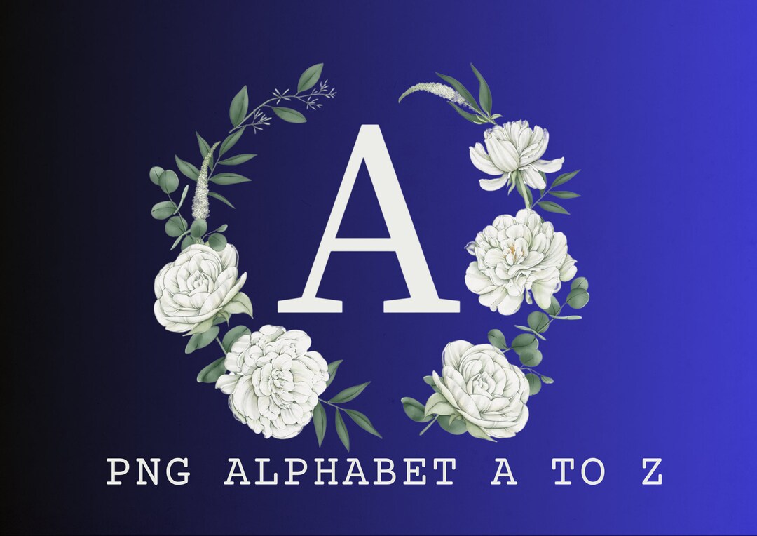 White Wreath Monogram Alphabet Png, White Letter Template, Floral ...