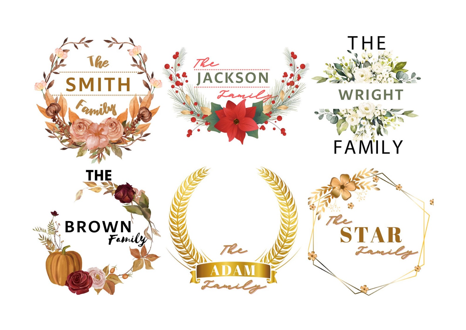 Family Name Png Bundle, Last Name Png, Family Name Sign Png, Family ...