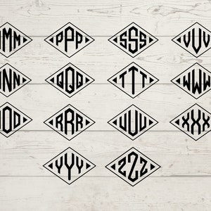 Diamond Monogram Svg, Diamond Monogram Font, Diamond Frame Svg ...