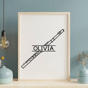 Flute Template Svg, Instrument Wall Decor, Laser Cut File, Custom Flute ...