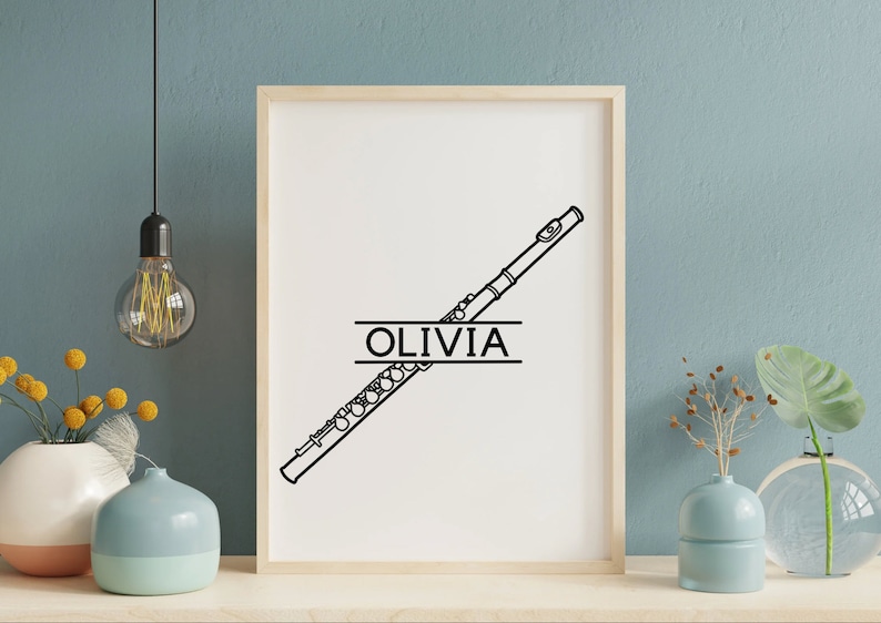 Flute Template Svg, Instrument Wall Decor, Laser Cut File, Custom Flute ...