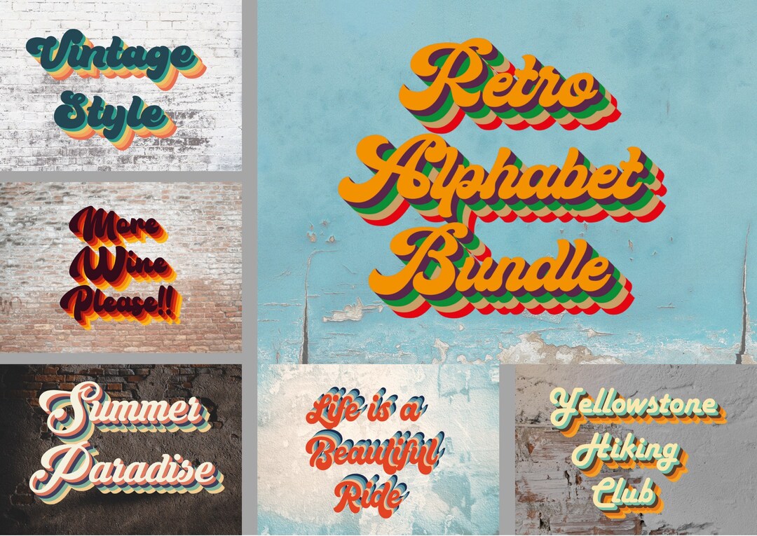 Retro Font Svg Bundle Vintage Font Svg Monogram Svg Fancy - Etsy España