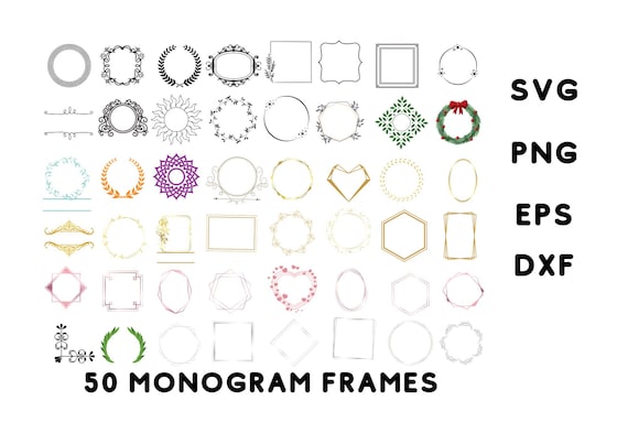 Frame Svg Bundle for Cricut Monogram Frames Svg | Etsy Canada