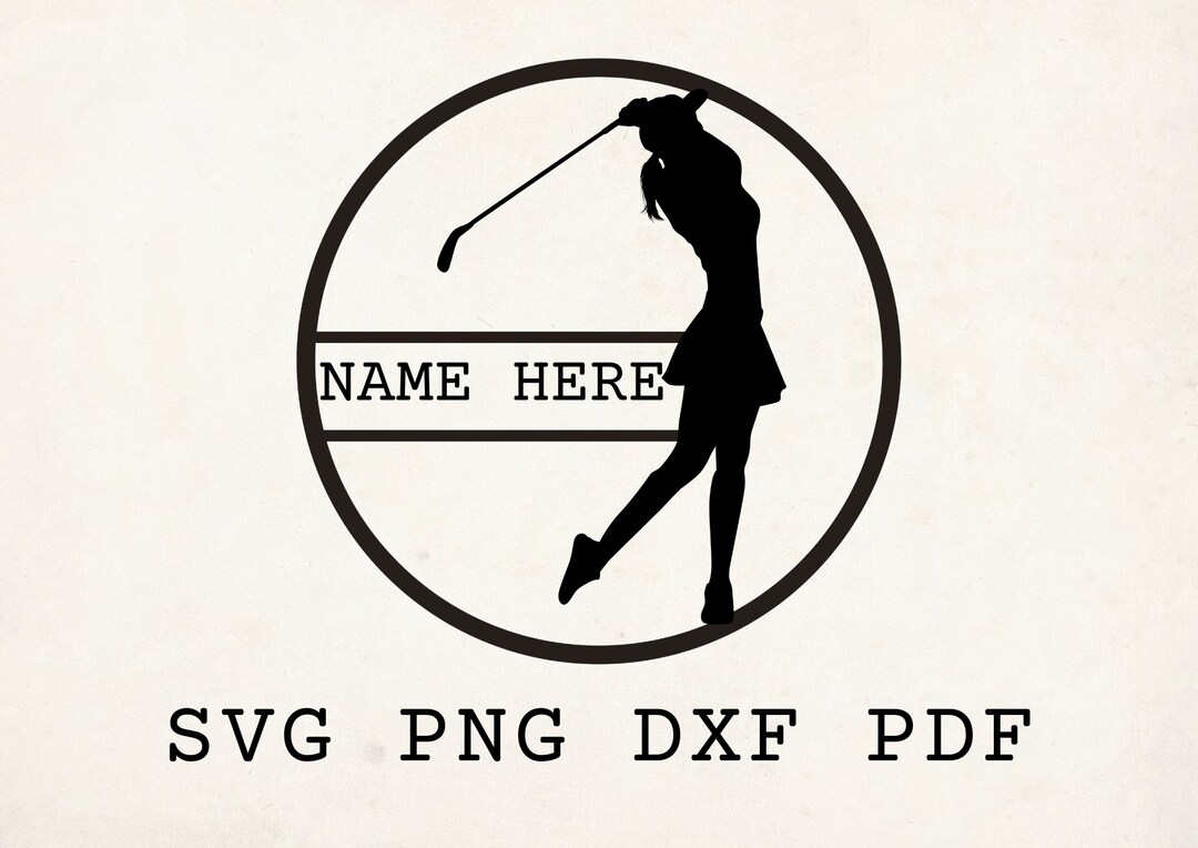 Female Golf Player Svg, Laser Cut File, Golf Ball Template, Sport File ...
