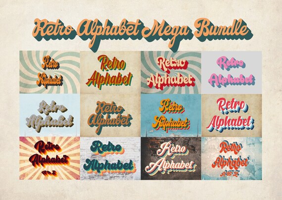 Retro Font SVG Bundle Vintage Font Svg Monogram Svg Retro | Etsy UK
