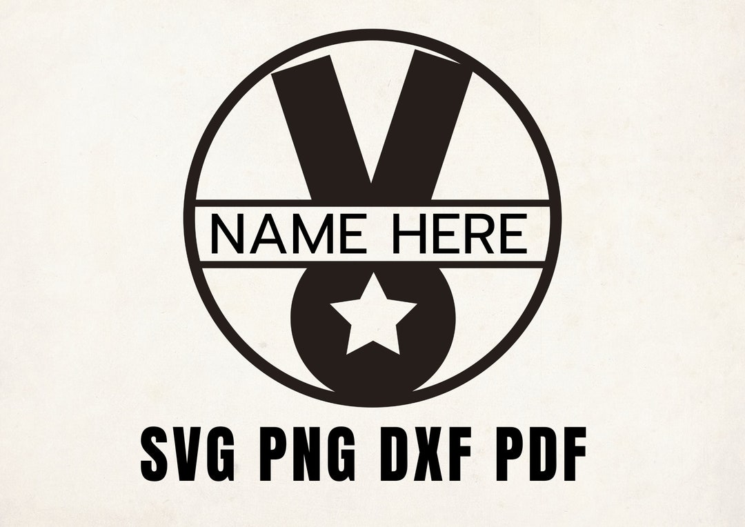 Split Medal Svg, Champions Svg, Laser Cut File, Medal Template Svg ...