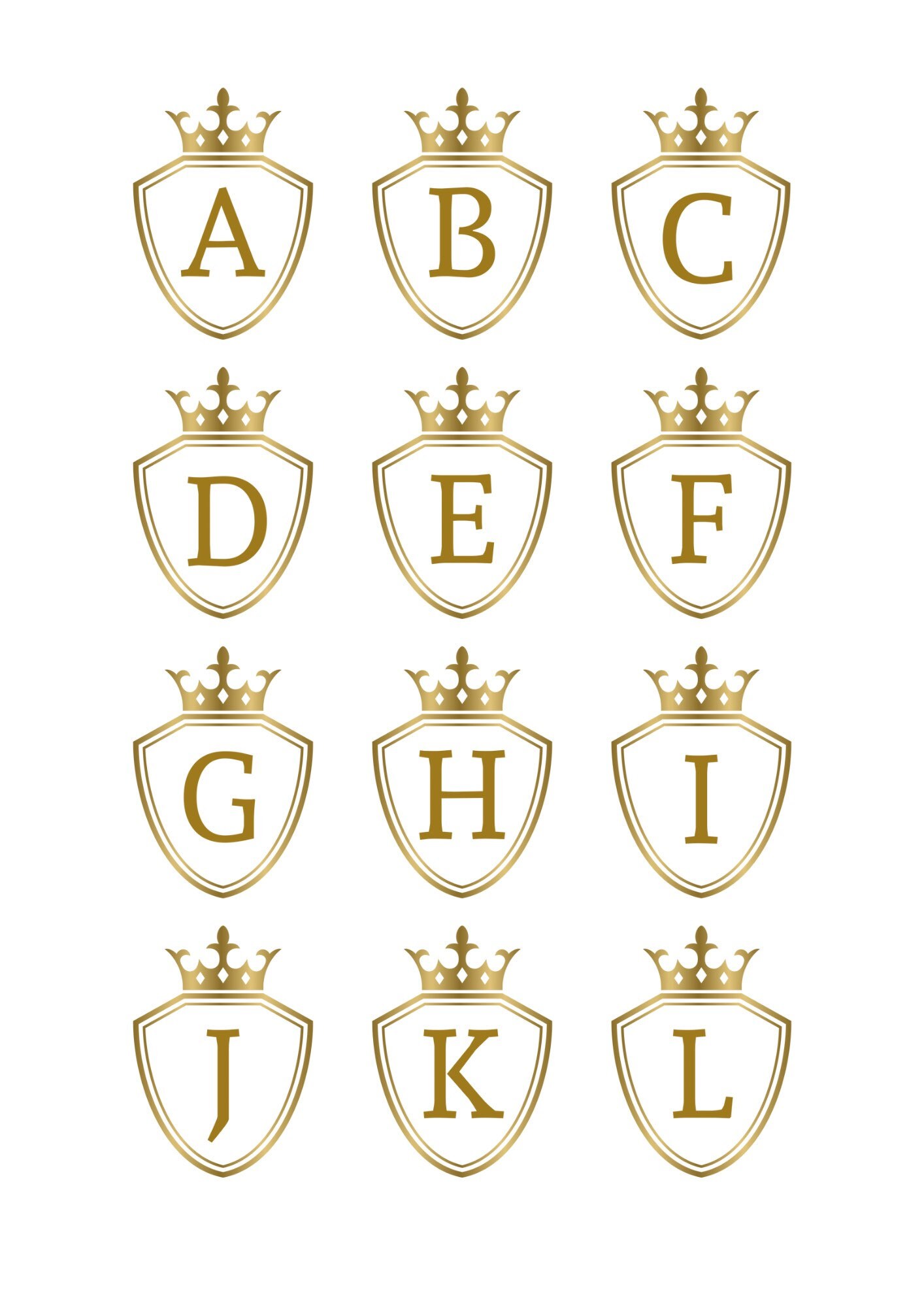 Monogram Svg, Crown Svg, Gold Letters Svg, Monogram With Frame, Initial ...