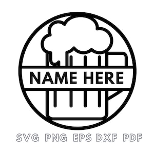 Beer Glass Svg, Beer Glass Stencil, Laser Cut File, Beer Glass Keychain ...