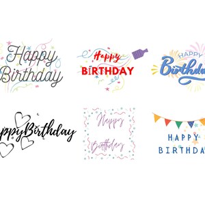 Happy Birthday Svg Bundle Birthday Sticker Svg Birthday - Etsy
