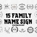 Family Name Sign Mega Bundle, Family Name Template Svg, Last Name Png ...