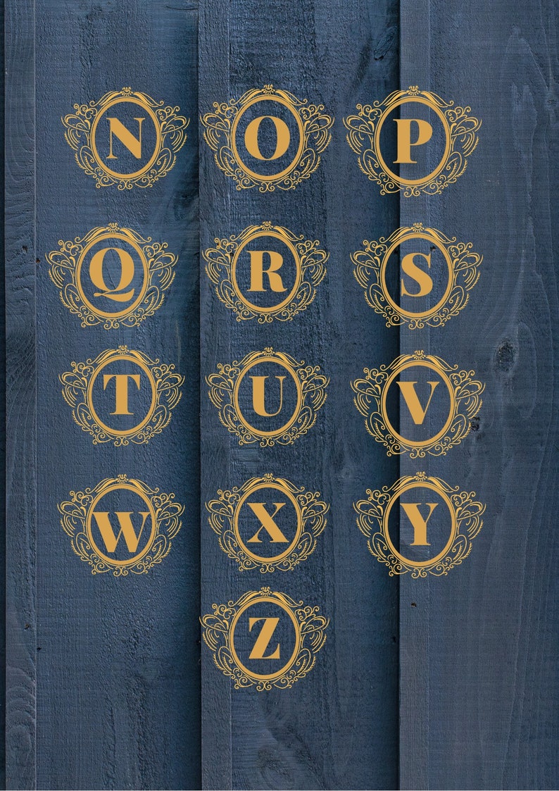 Monogram Svg Rustic Frame Monogram Svg Gold Monogram - Etsy