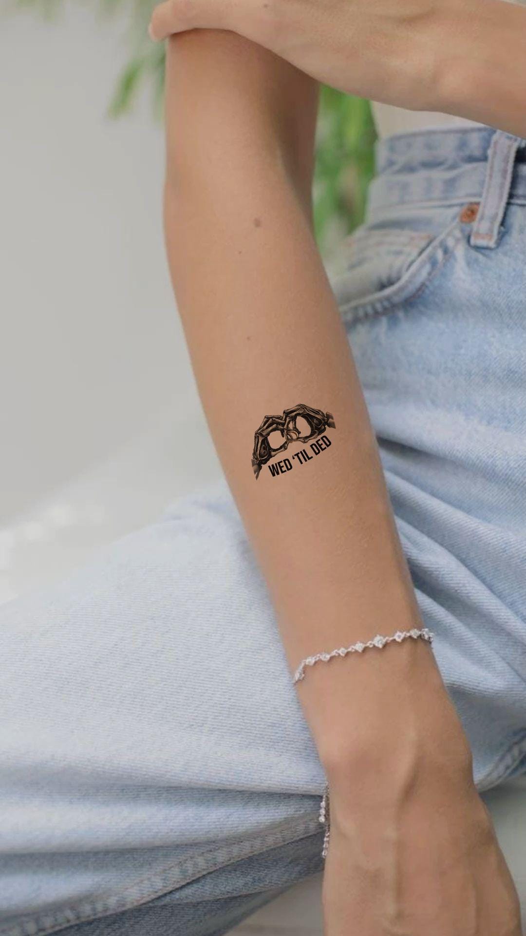 WED 'TIL DED Temporary Tattoo-minimalist Tattoo-temporary Tattoo Set ...