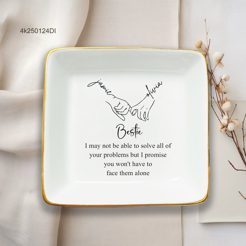 Custom Name Hand Drawing Ring Dish-personalized Jewelry Dish for Bestie ...