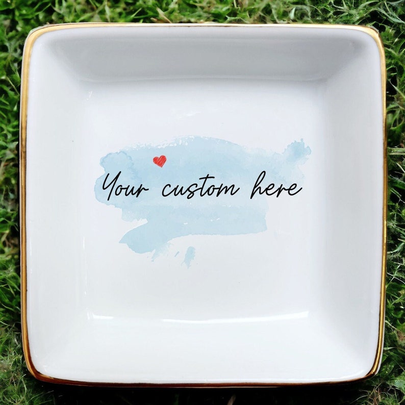 Personalized Text Ring Dish-custom Jewelry Dish-design Your Own Ring ...