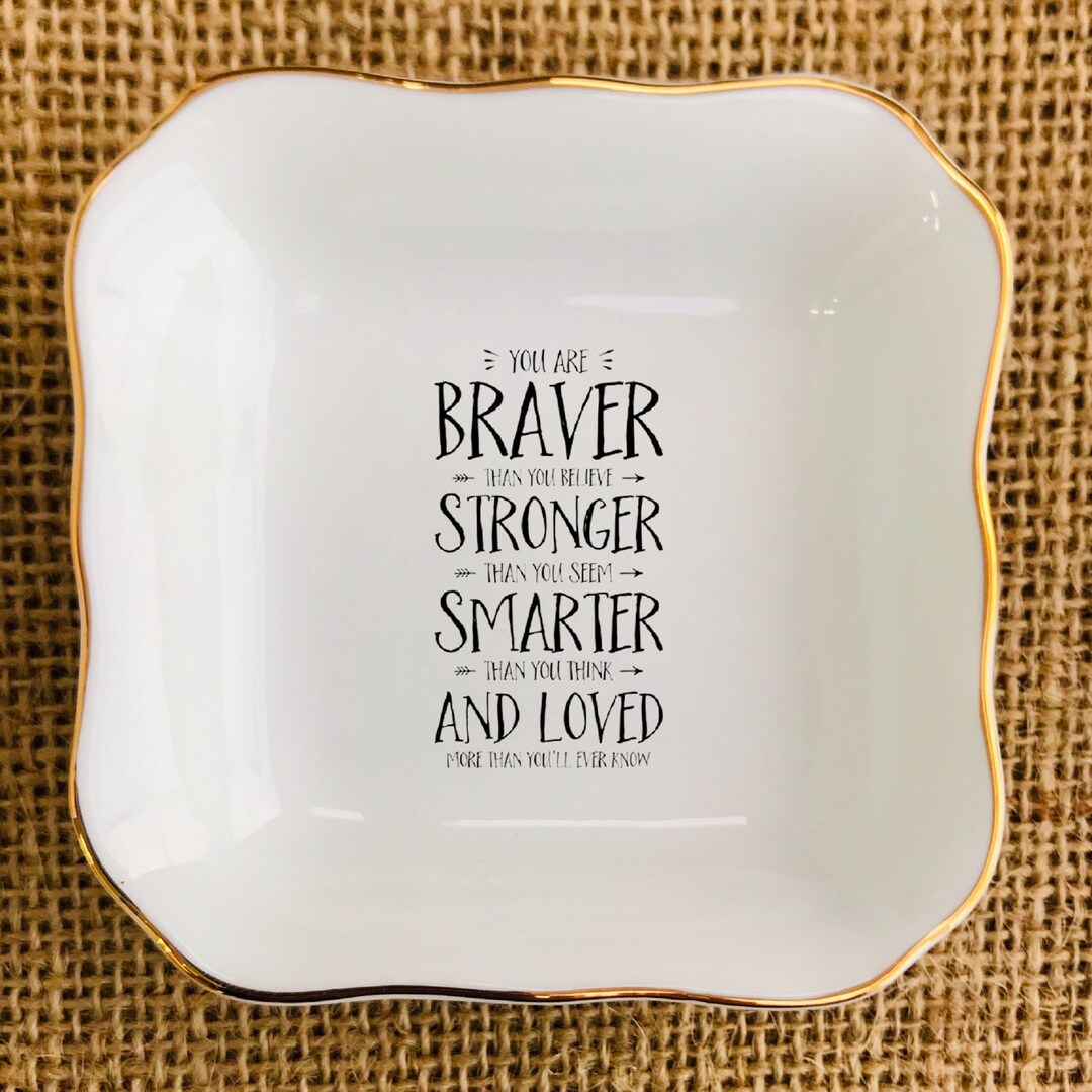 Personalized Ring Dish, Inspirational Grad Ceramic Ring Dish, Trinket ...