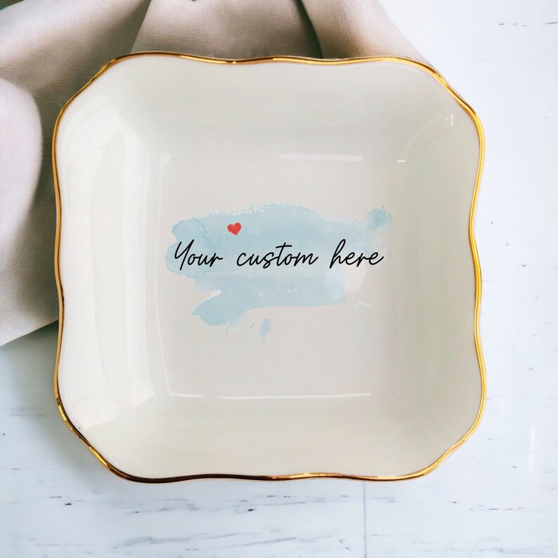 Personalized Text Ring Dish-custom Jewelry Dish-design Your Own Ring ...