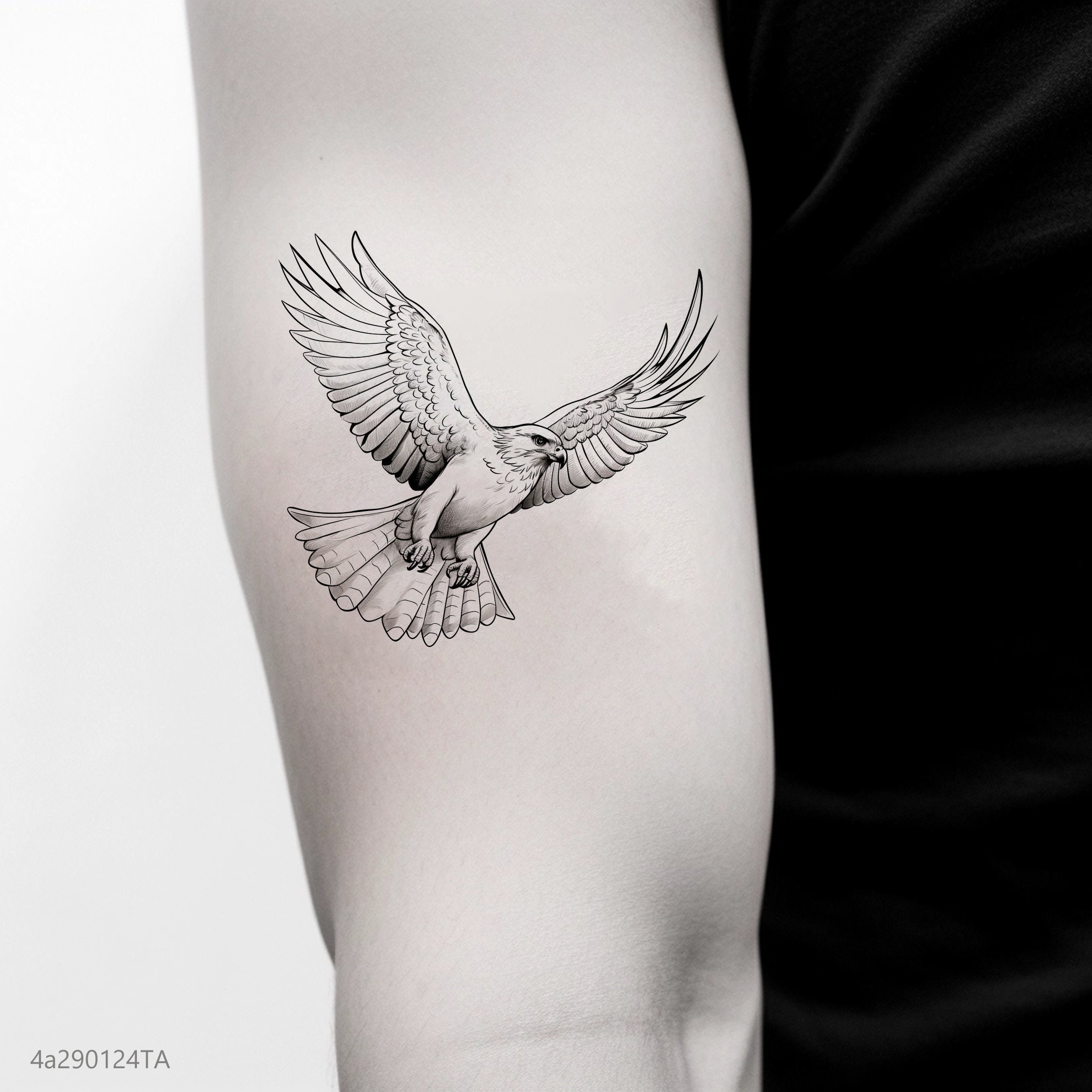Hawk Temporary Tattoo-eagle Tattoo-wild Bird Tattoo-temporary Tattoo ...