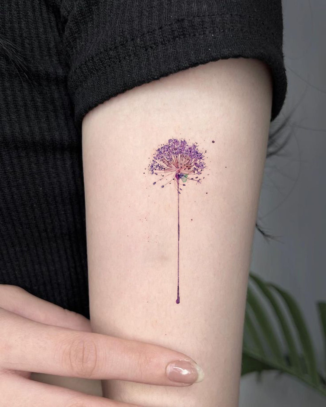 Dandelion Temporary Tattoo Dandelion Flower Tattoo-temporary Tattoo Set ...