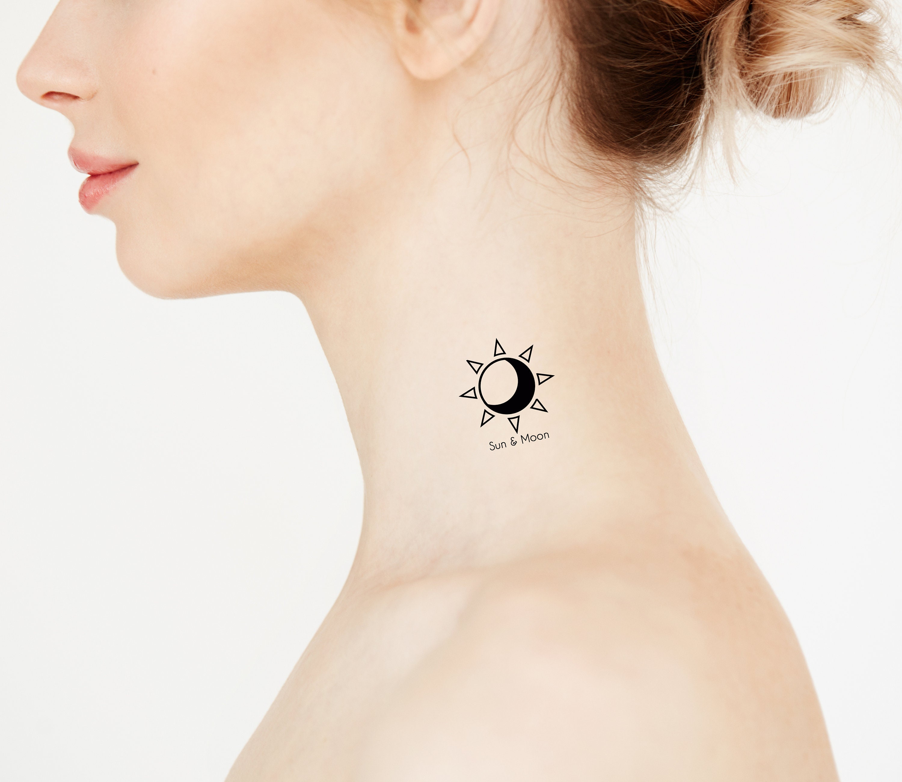 Sun and Moon Temporary Tattoo Set, Cool Tattoo-temporary Tattoo Set ...