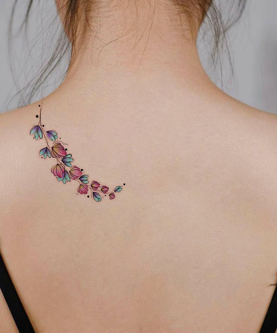 Wildflower Temporary Tattoo-flower Tattoo-temporary Tattoo Set-tattoo ...