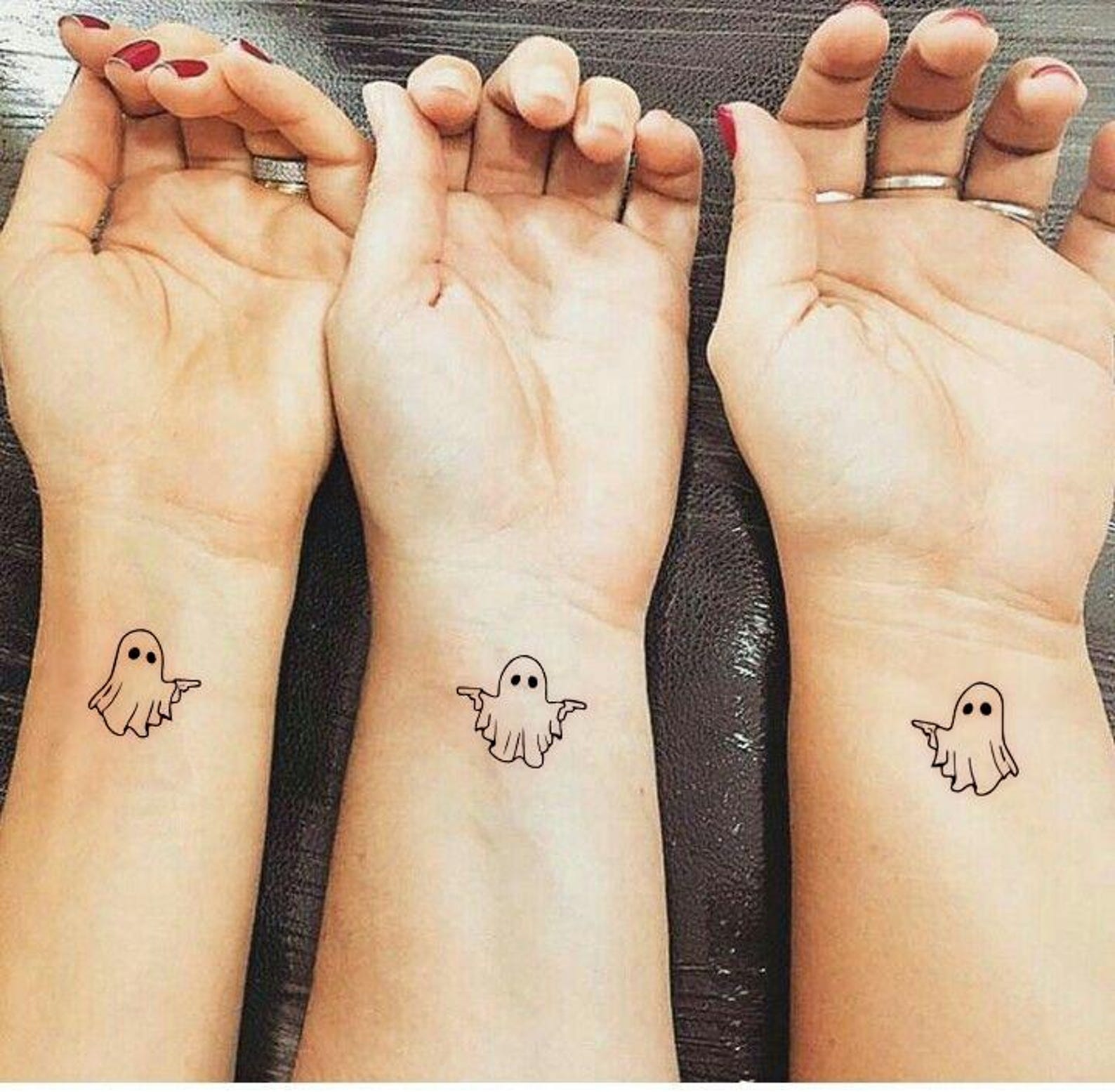 Ghost Friend Tattoo-minimalist Tattoo-temporary Tattoo Set-friendship ...
