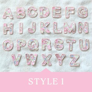 Embroidered Letter Patch Floral Iron on Letter Hat Patch Floral Jean ...