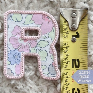 Embroidered Letter Patch Floral Iron on Letter Hat Patch Floral Jean ...