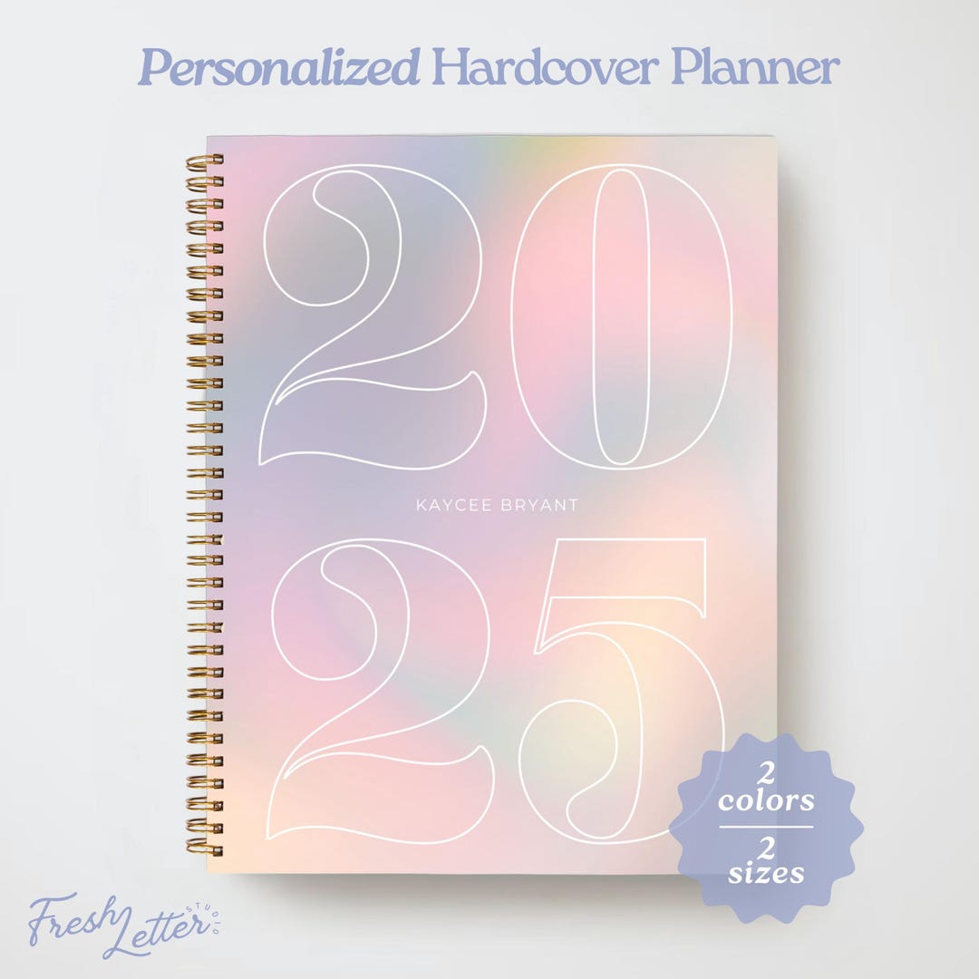 Custom Name Planner Pastel Aesthetic Notebook Gift for Coworker ...