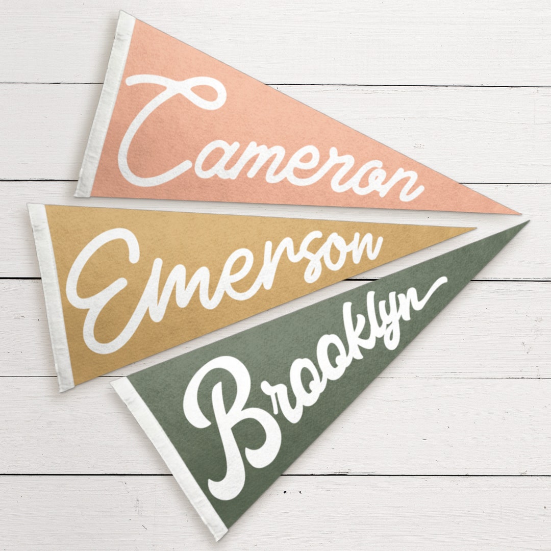 Custom Pennant Script Name Felt Pennant Flag Custom Name Flag for ...