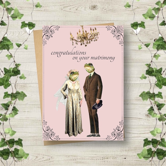 Printable Wedding Congratulations Frogs Greeting Card - Etsy