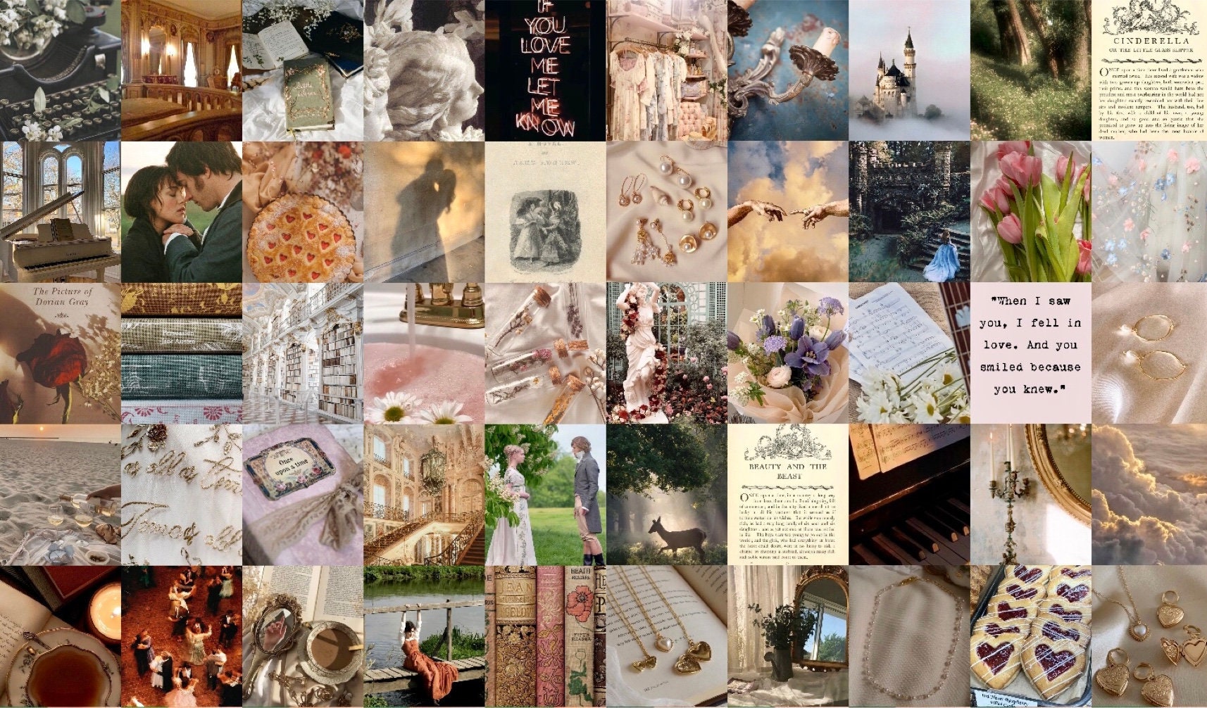 Romantic Aesthetic Wall Collage Kit (DIGITAL DOWNLOAD) 50PCS - Etsy