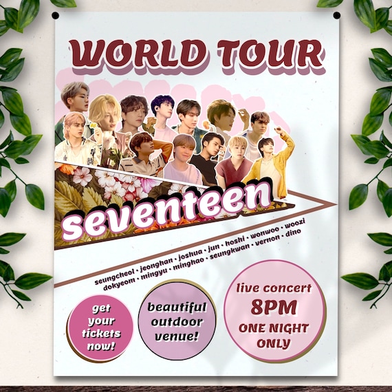 Seventeen Flowers Vintage Tour Poster DIGITAL DOWNLOAD - Etsy