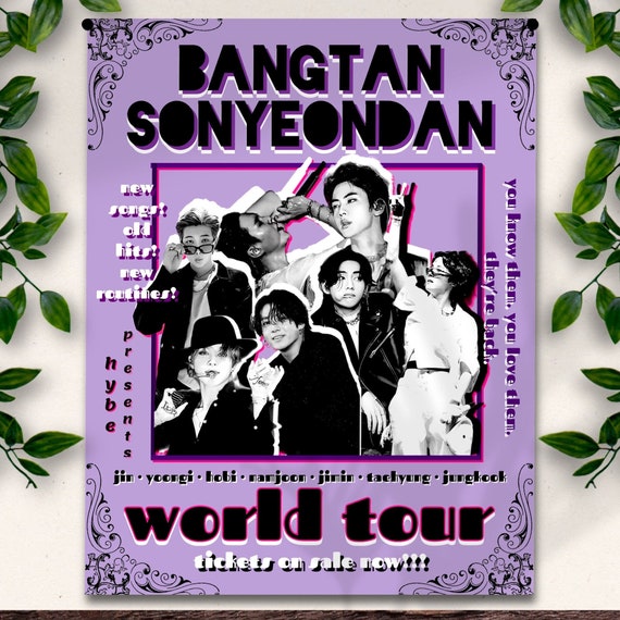 BTS Purple Vintage Tour Poster DIGITAL DOWNLOAD - Etsy