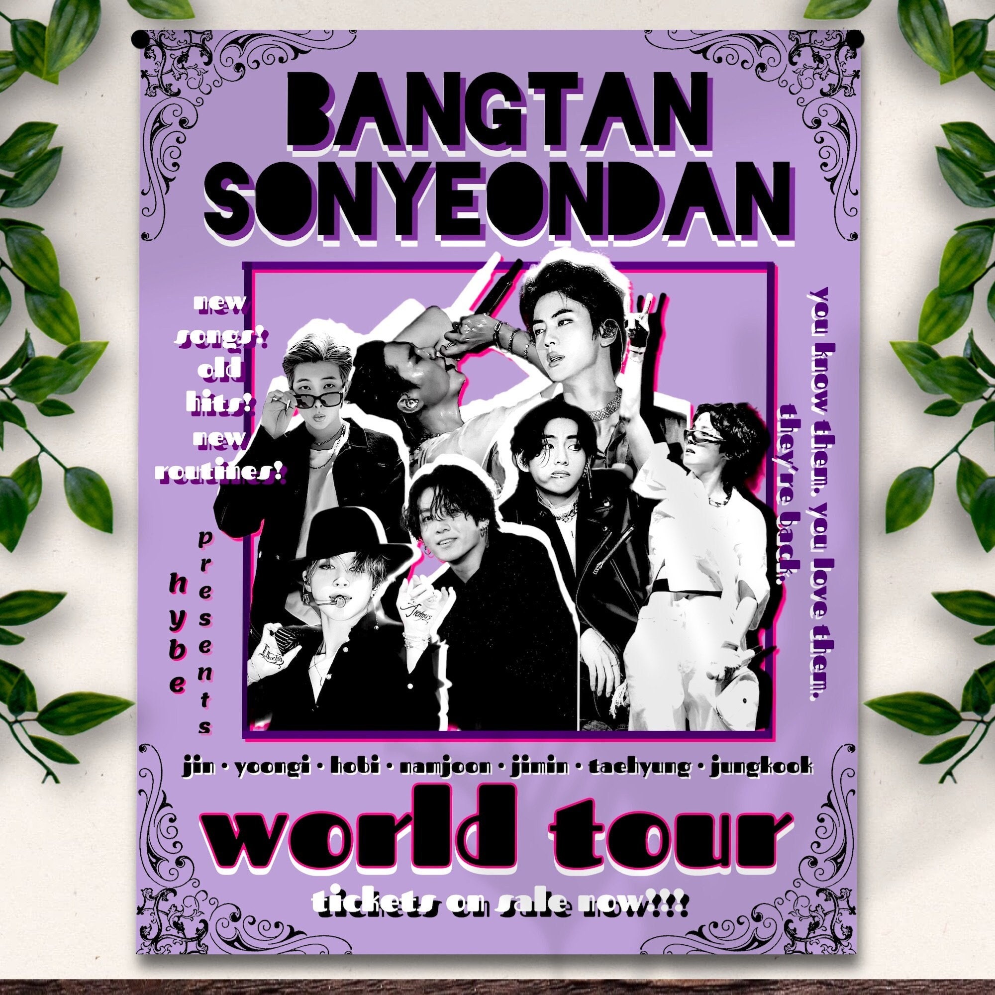 BTS Purple Vintage Tour Poster | DIGITAL DOWNLOAD - Etsy