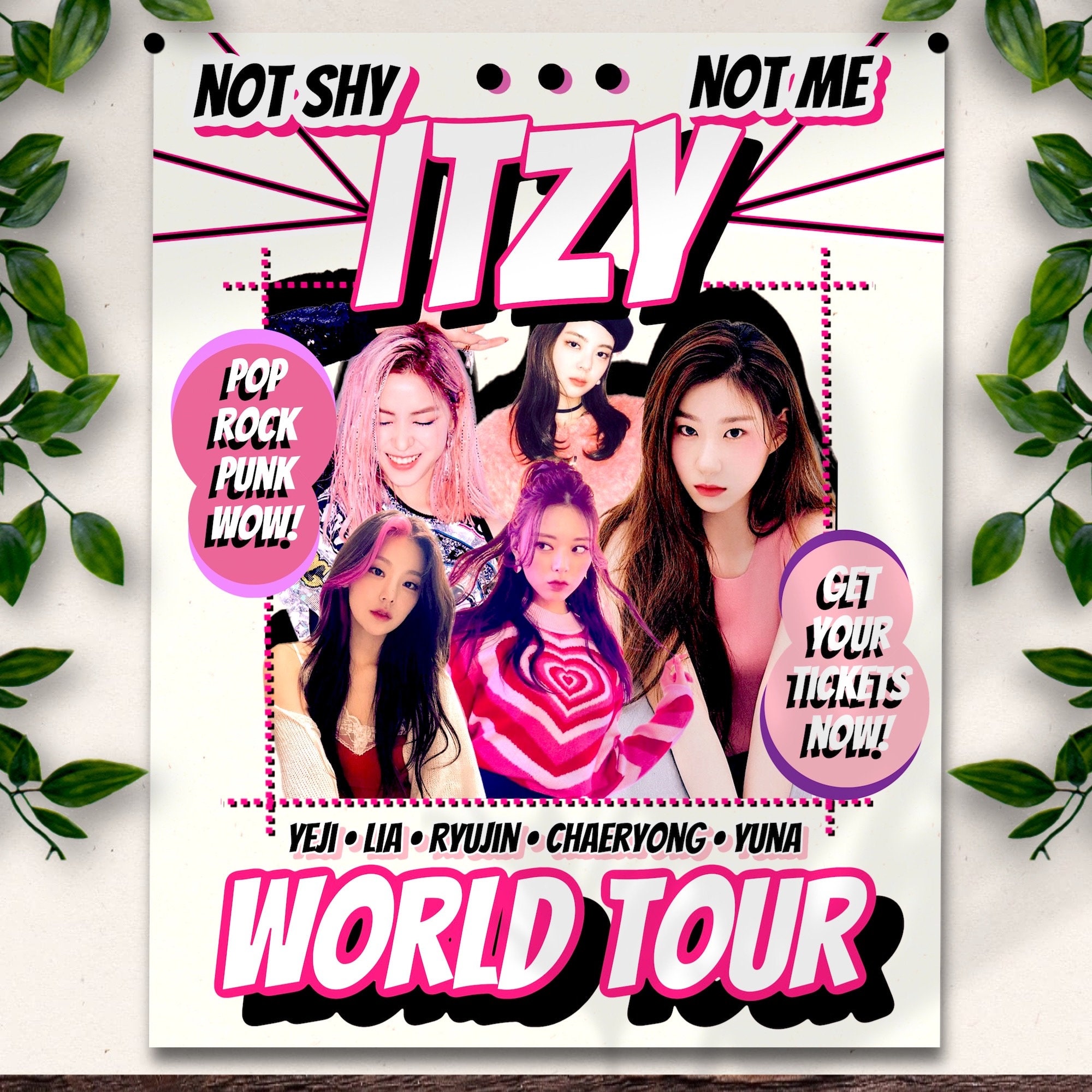 ITZY Pink Vintage Tour Poster DIGITAL DOWNLOAD - Etsy