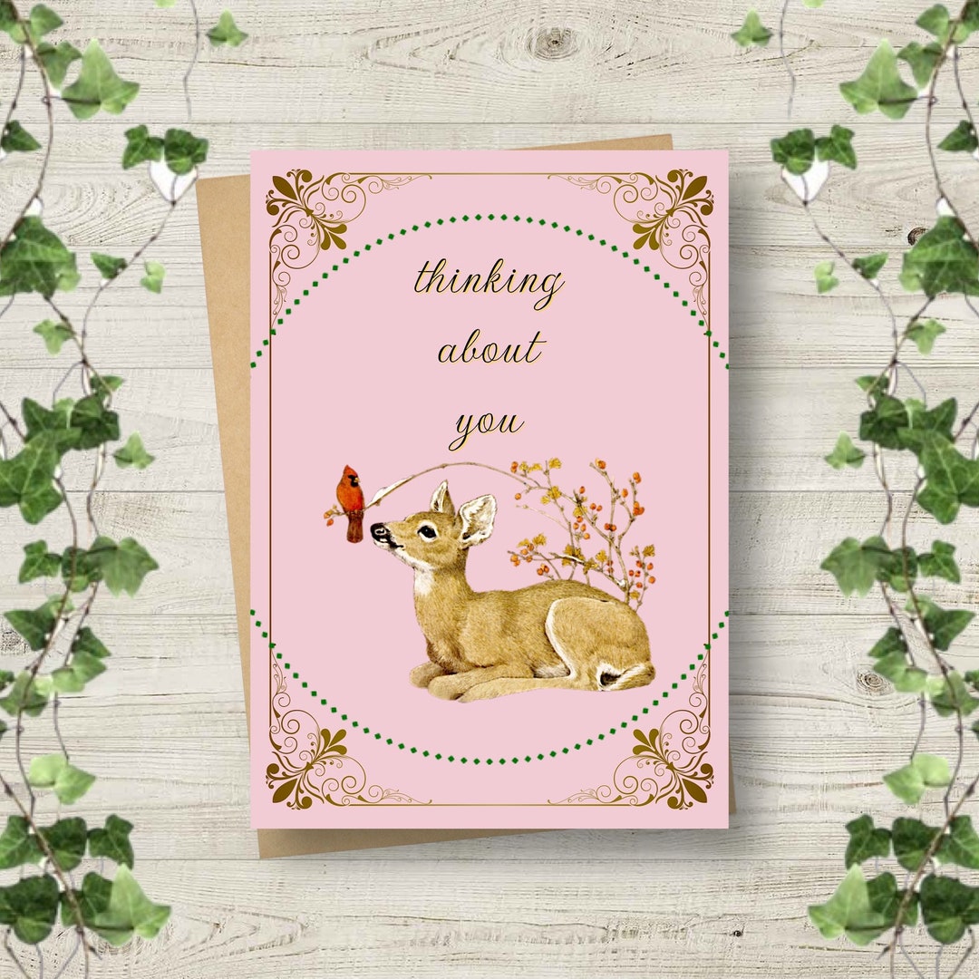 Printable Thinking About You Woodland Animals Greeting Card | DIGITAL ...